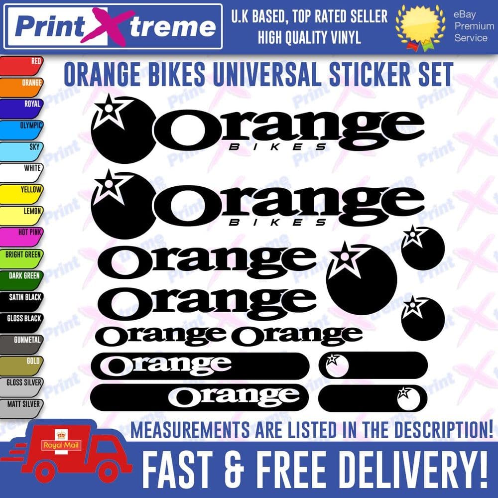 ORANGE BIKES Decal Stickers Vinyl Mountain Cycling MTB UNIVERSAL top ...
