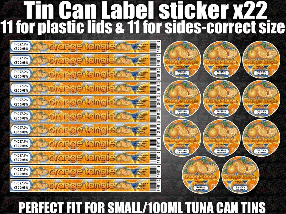 ORANGE TANGIE Cali Tin Labels Stickers Marijuana weed RX Medical ...