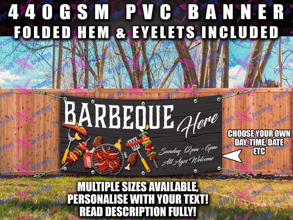 PERSONALISED BARBEQUE BBQ BANNER SIGN SIGNS Outdoor PVC PUB RESTAURANT CAFE