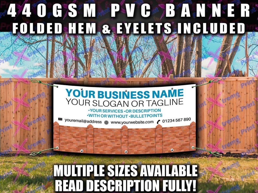 PERSONALISED BRICKWORK BUSINESS BANNER SIGN SIGNS Outdoor PVC ...