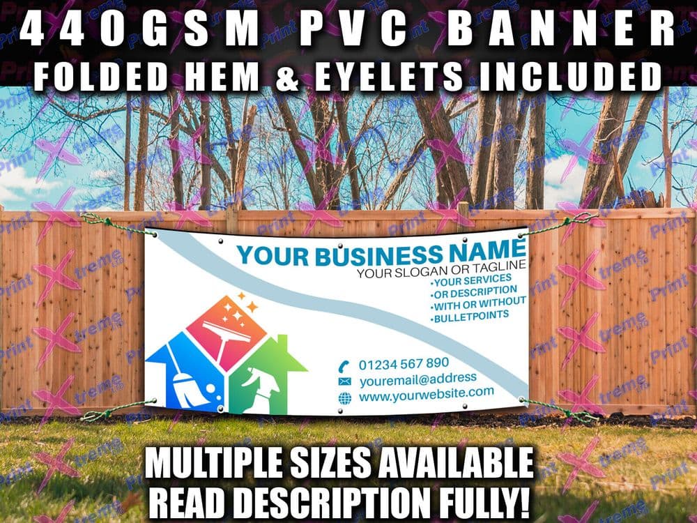 PERSONALISED CLEANER CLEANING BUSINESS BANNER SIGN SIGNS Outdoor PVC ...