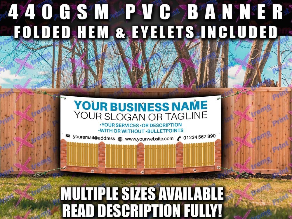PERSONALISED FENCE FENCING GARDEN BUSINESS COMPANY BANNER SIGN SIGNS ...