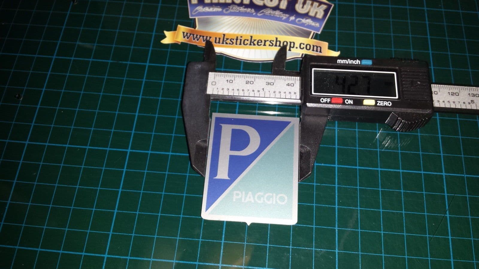 PIAGGIO BADGE Sticker Decal vespa gilera zip fly carnaby blue and silver