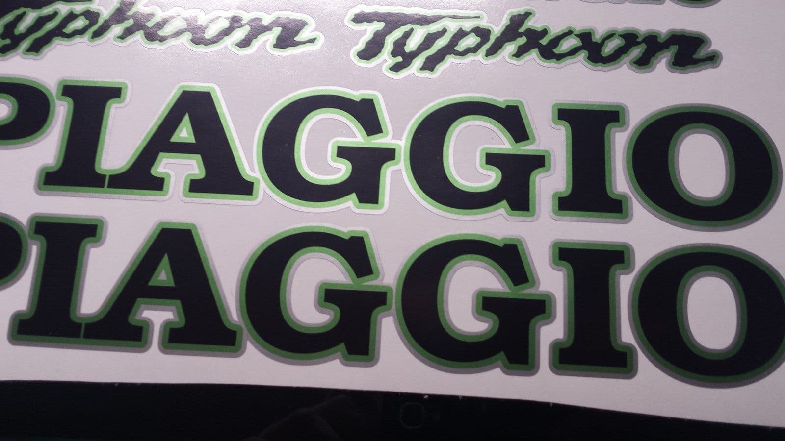 Piaggio Typhoon Decals/Stickers 50 70 80 125 172 183 Black Green Silver ...