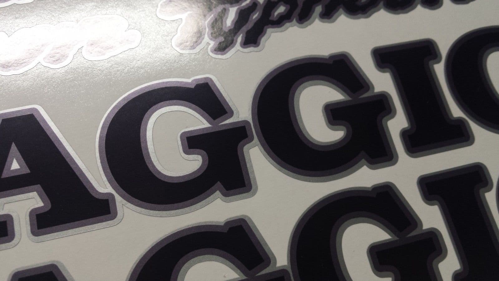 Piaggio Typhoon Decals/Stickers 50 70 80 125 172 183 Black Grey Silver ...