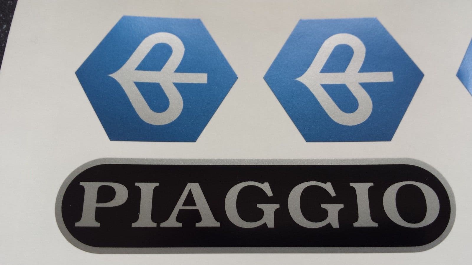 Piaggio ZIP Decals / Sticker Set Full Colour Blue Black Silver