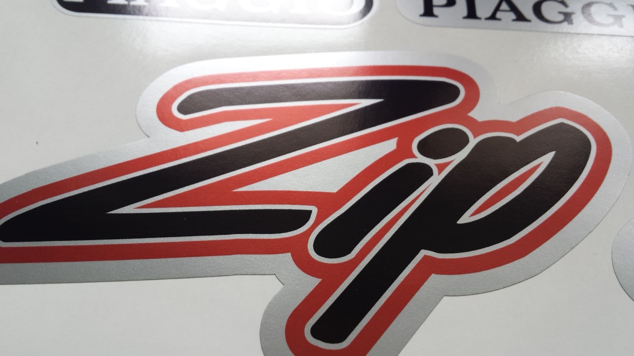 Piaggio ZIP Decals / Sticker Set Full Colour Red Black Silver