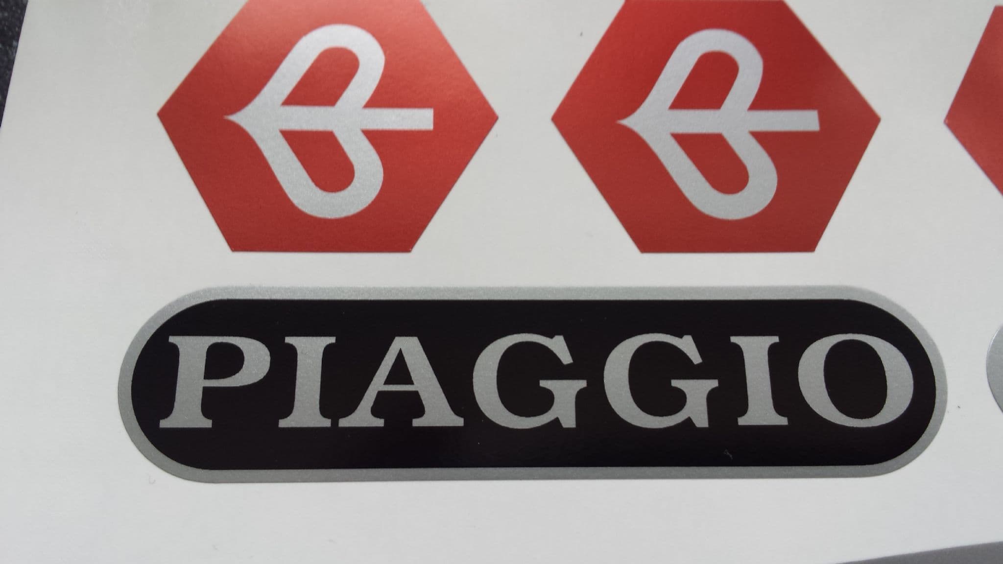 Piaggio ZIP Decals / Sticker Set Full Colour Red Black Silver