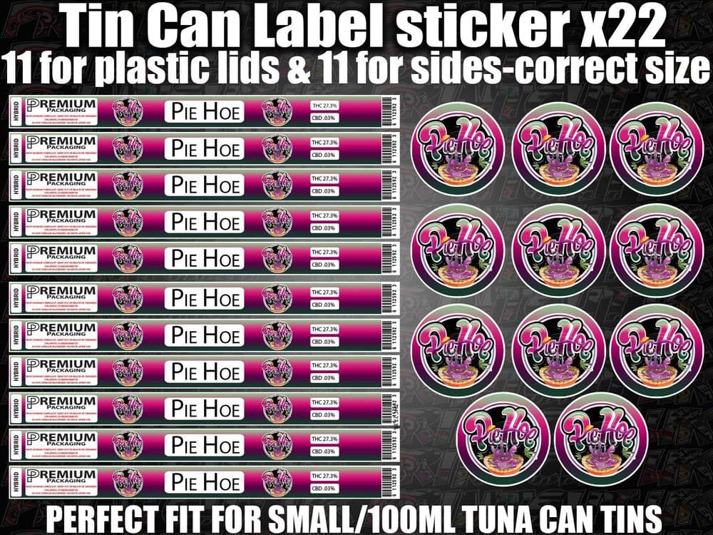 PIE HOE Cali Tin Labels Stickers Marijuana weed RX Medical Cannabis ...