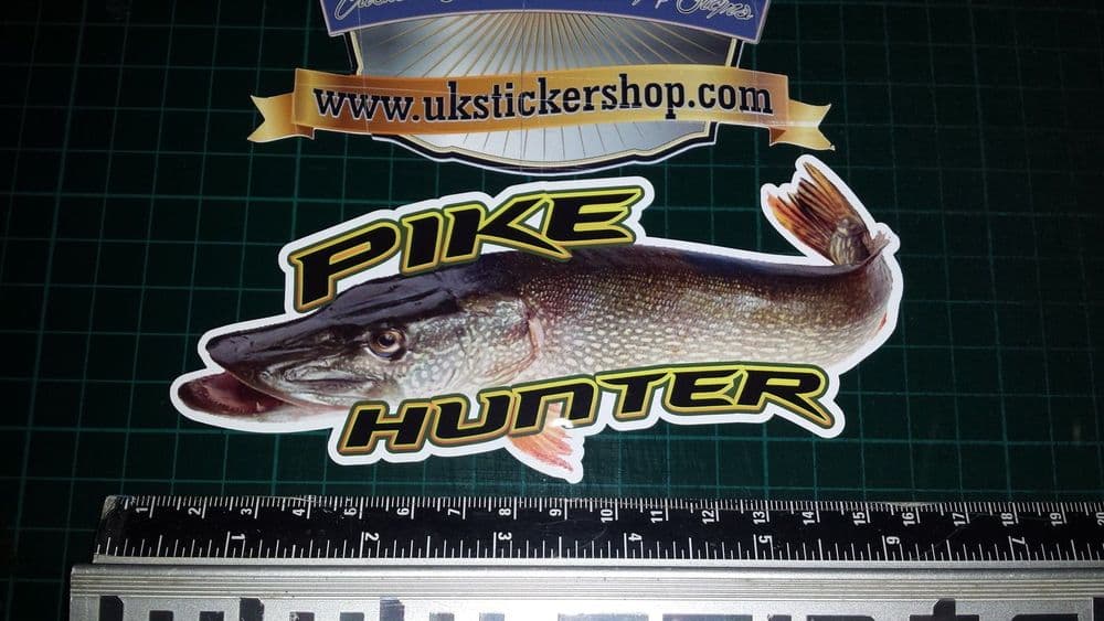 Pike Hunter Fishing Sticker Full Colour Bait Lure Angling Crafty Crew ...