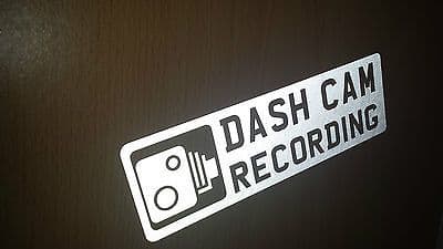 REFLECTIVE DASH CAM RECORDING Sticker x1 Car Van Lorry Truck Boat safety