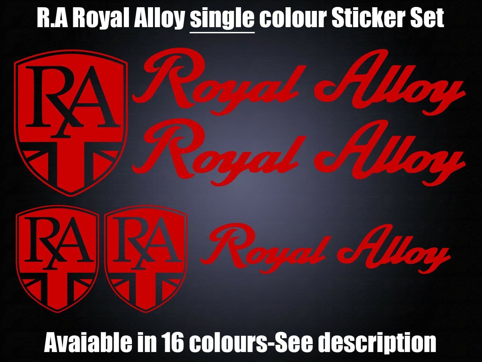 Royal Alloy R A Stickers Decals GT125 GT200 GP125 GP200