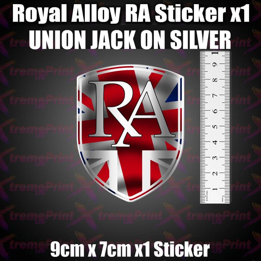 Royal Alloy RA Badge Printed Decal Sticker vinyl GT125 GT200 GP125 GP200 TG