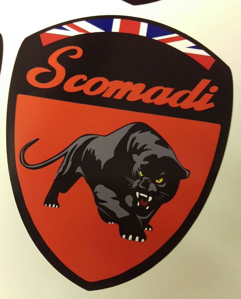 Scomadi Logo Badge Printed Decal Sticker Custom ATOMIC ORANGE FP TL 50 ...