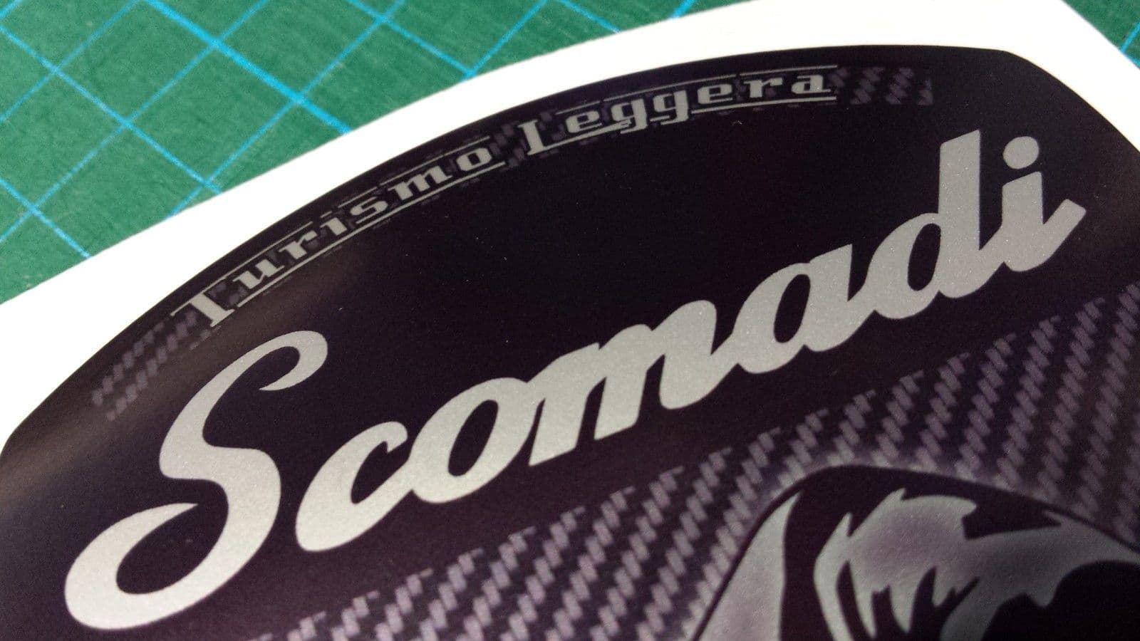 Scomadi Logo Badge Printed Decal Sticker innocenti mod nos vinyl BLACK ...