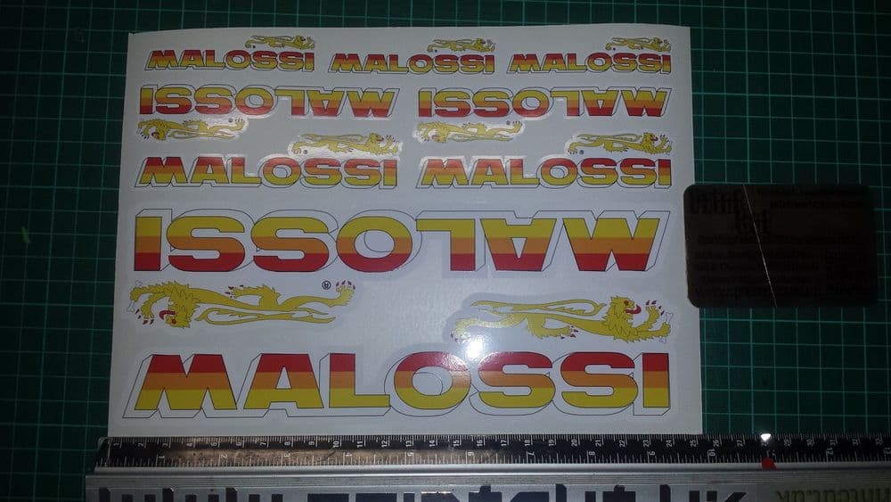 Set of 9 Malossi Decals Stickers Gilera Vespa Italjet Sym Speedfight SR