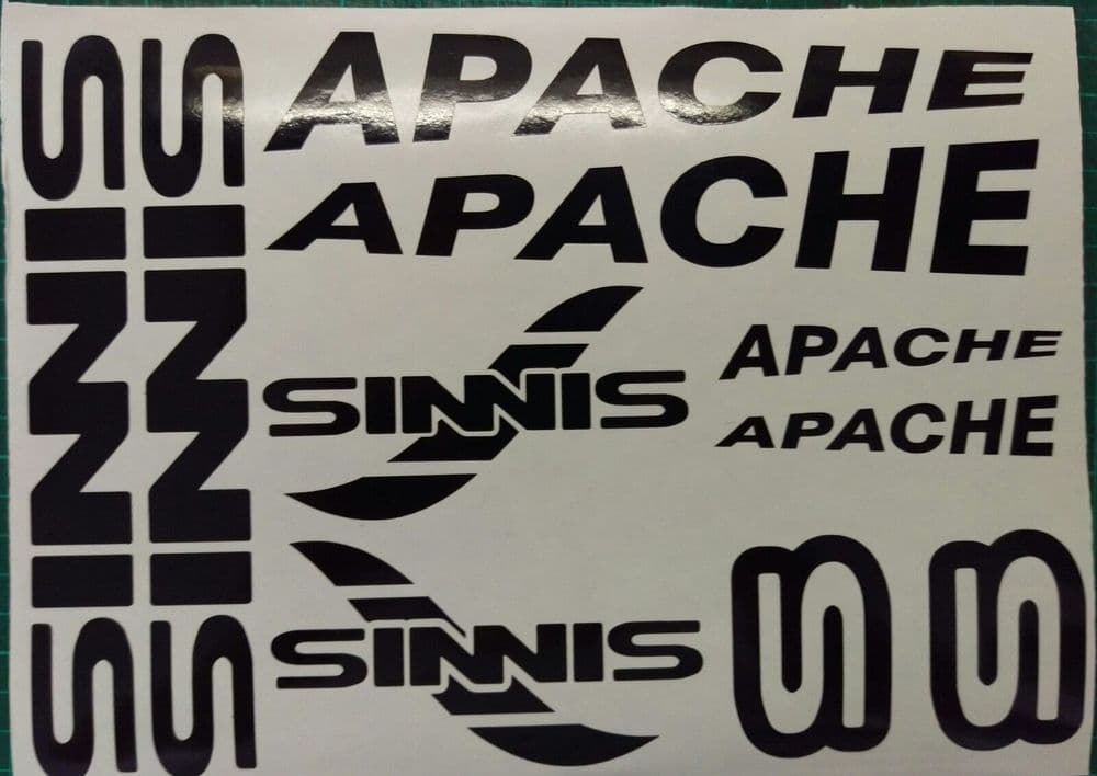 Sinnis Apache Decals/Stickers ALL COLOURS AVAILABLE 125 50 250 rs supermoto