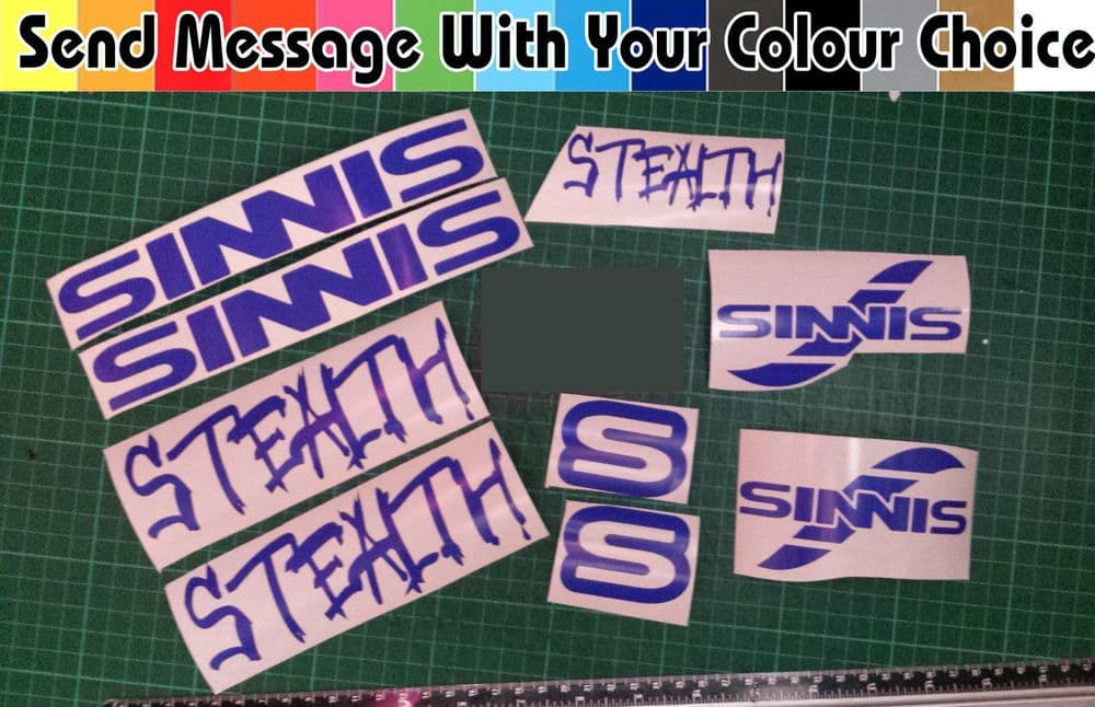 Sinnis Stealth Decals/Stickers ALL COLOURS AVAILABLE 125