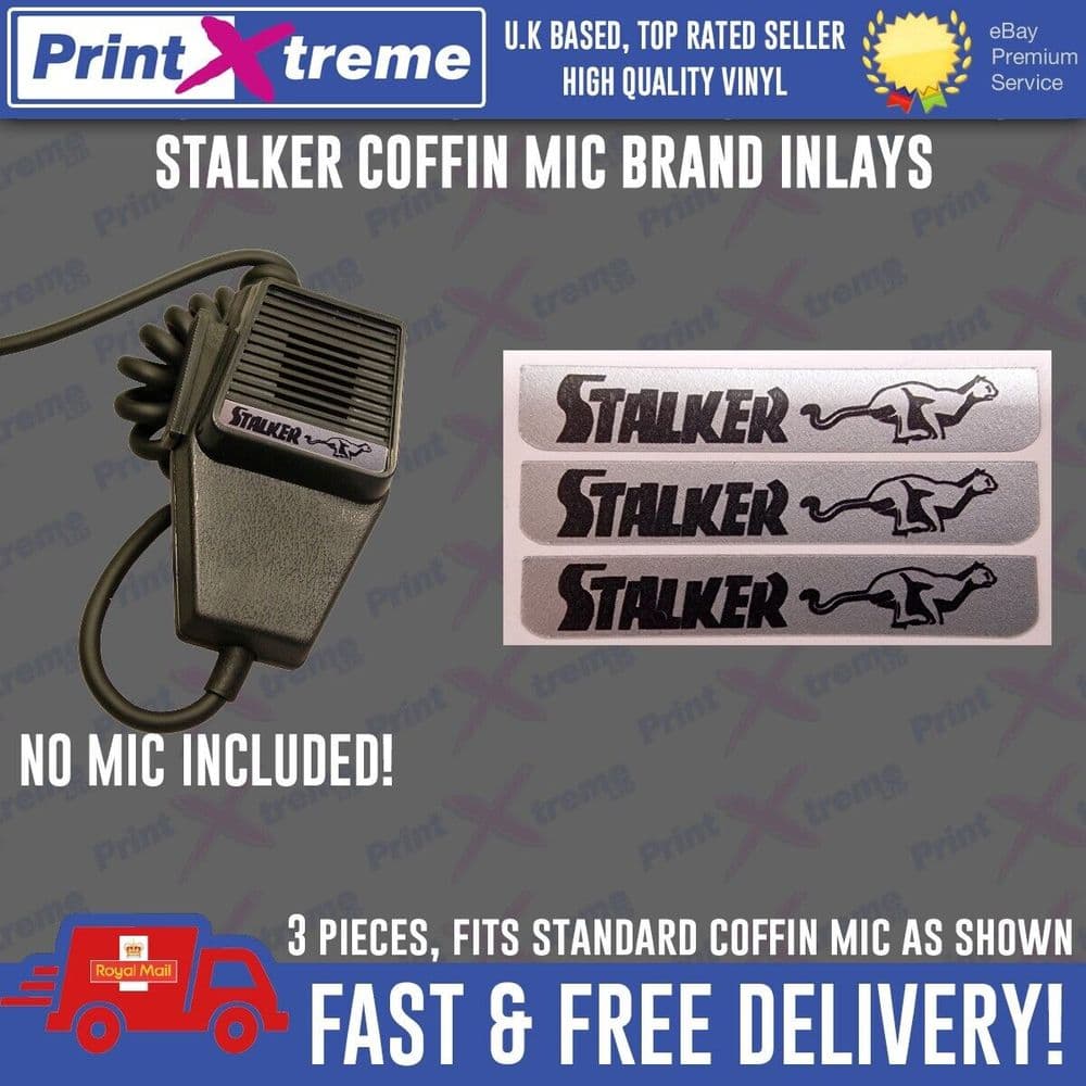 STALKER cb radio COFFIN MIC INLAY STICKER Decal self adhesive NO MIC ...