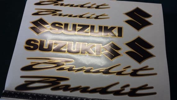 SUZUKI BANDIT 2 COLOUR DECALS/ STICKERS BLACK & GOLD restoration ...