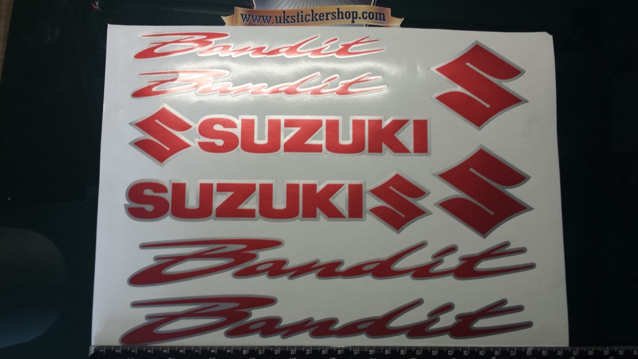 SUZUKI BANDIT 2 COLOUR DECALS/ STICKERS RED & SILVER restoration ...