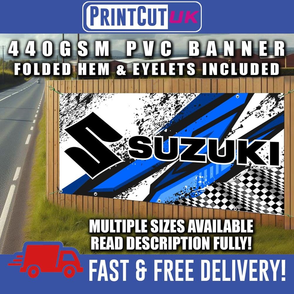 SUZUKI PVC BANNER SIGN SIGNS Indoor Outdoor workshop shed mechanic ...