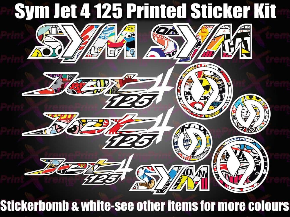 Sym Jet 4 125 Decals/Stickers Decals/Stickers Sticker bomb Stickerbomb