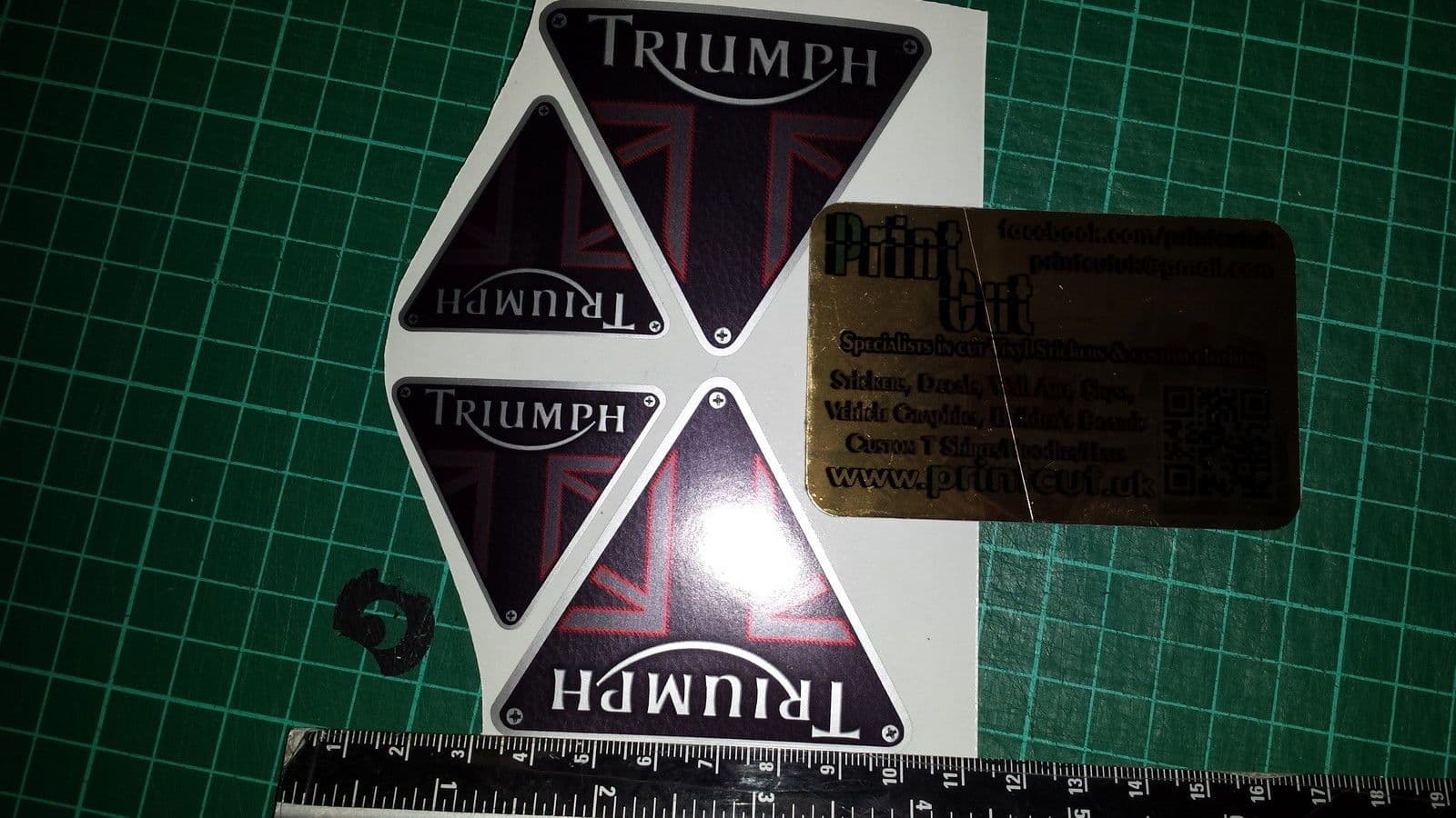 Triumph Tank Decals x4 Leather Red Stitch Style Tiger trophy speed ...