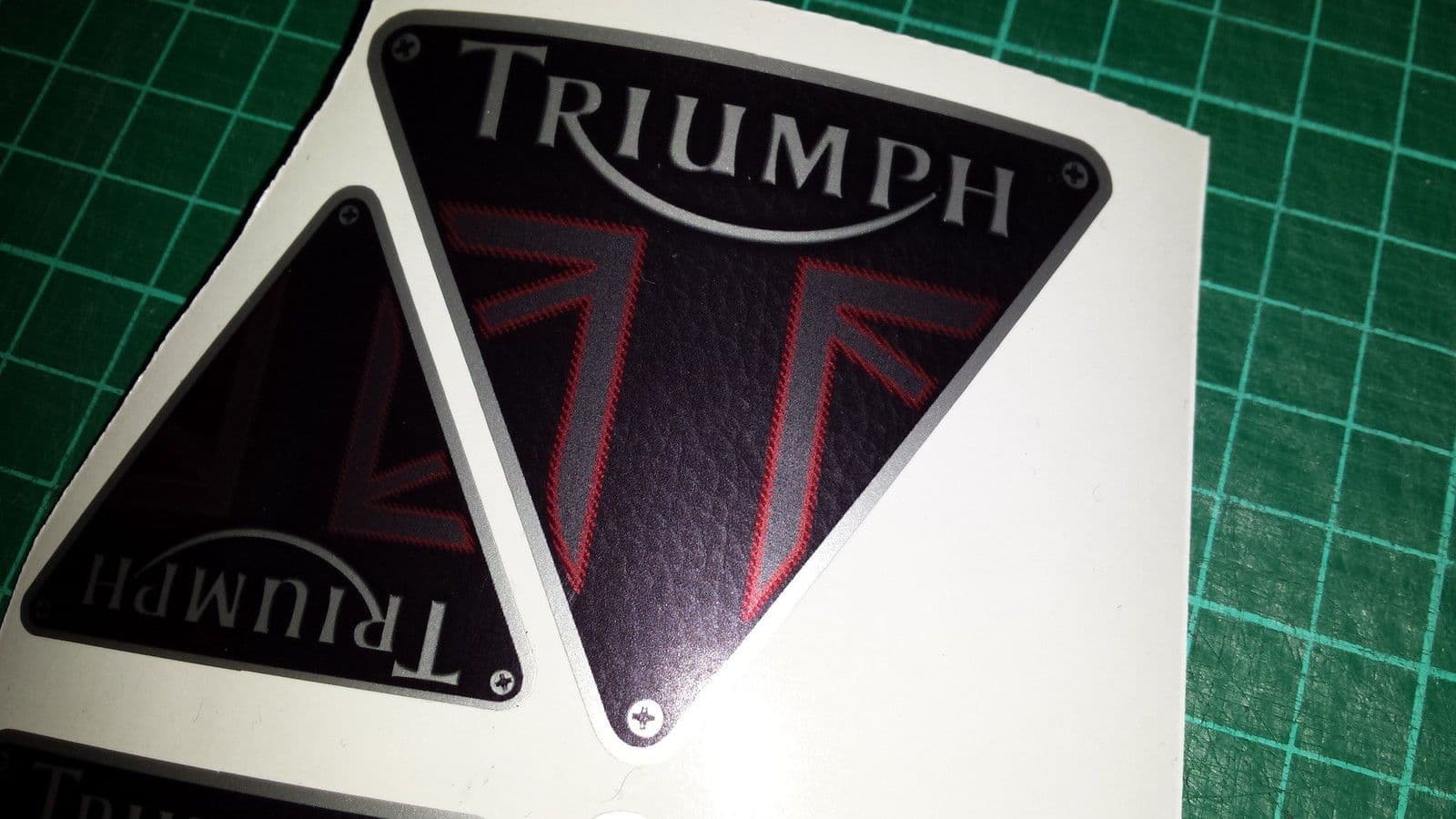 Triumph Tank Decals x4 Leather Red Stitch Style Tiger trophy speed ...