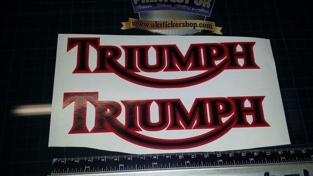 Triumph Tank stickers x2 decal graphics restoration replacement Black ...