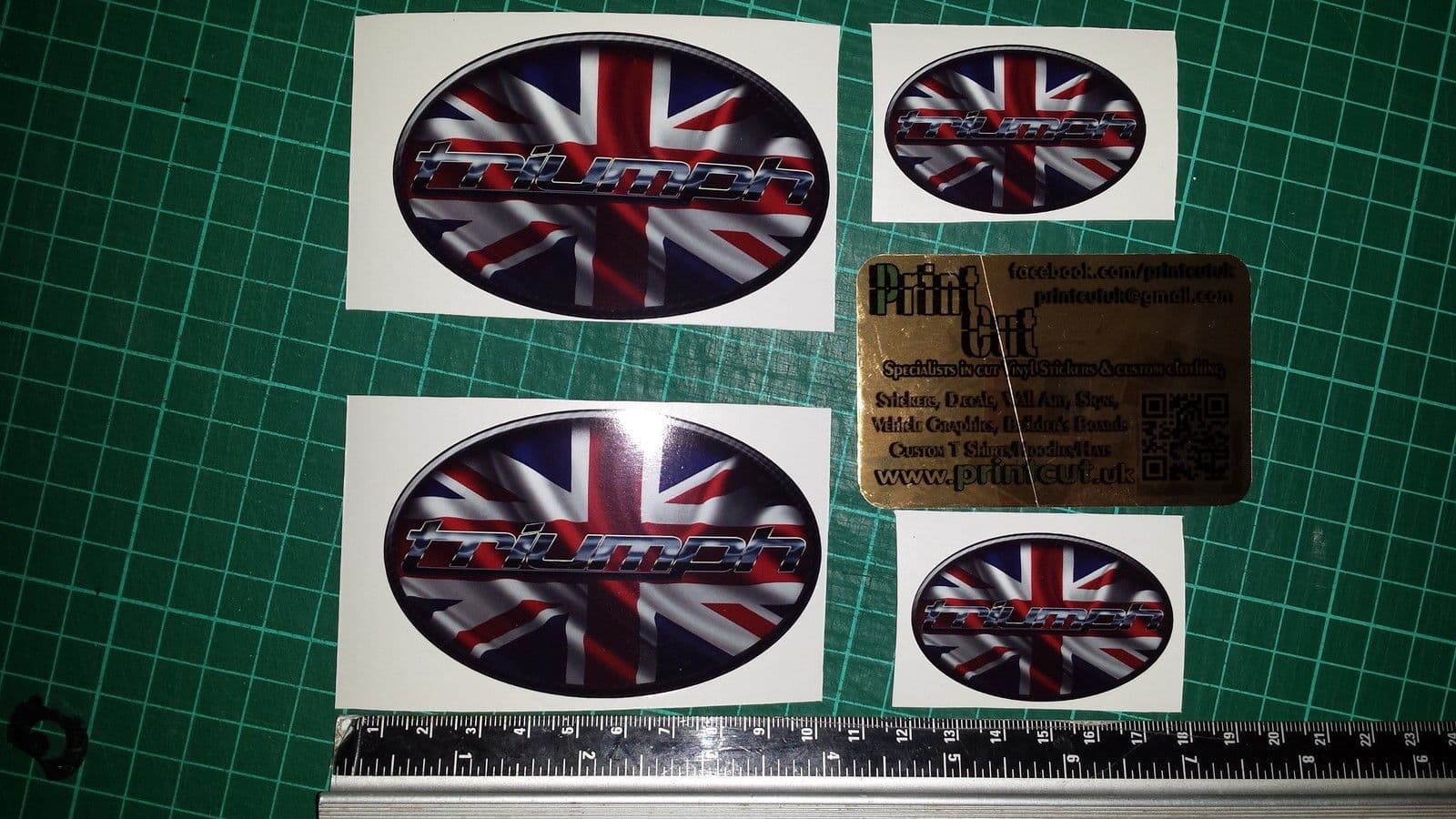 Triumph union jack Tank Decals stickers x4 triple daytona sprint st speed