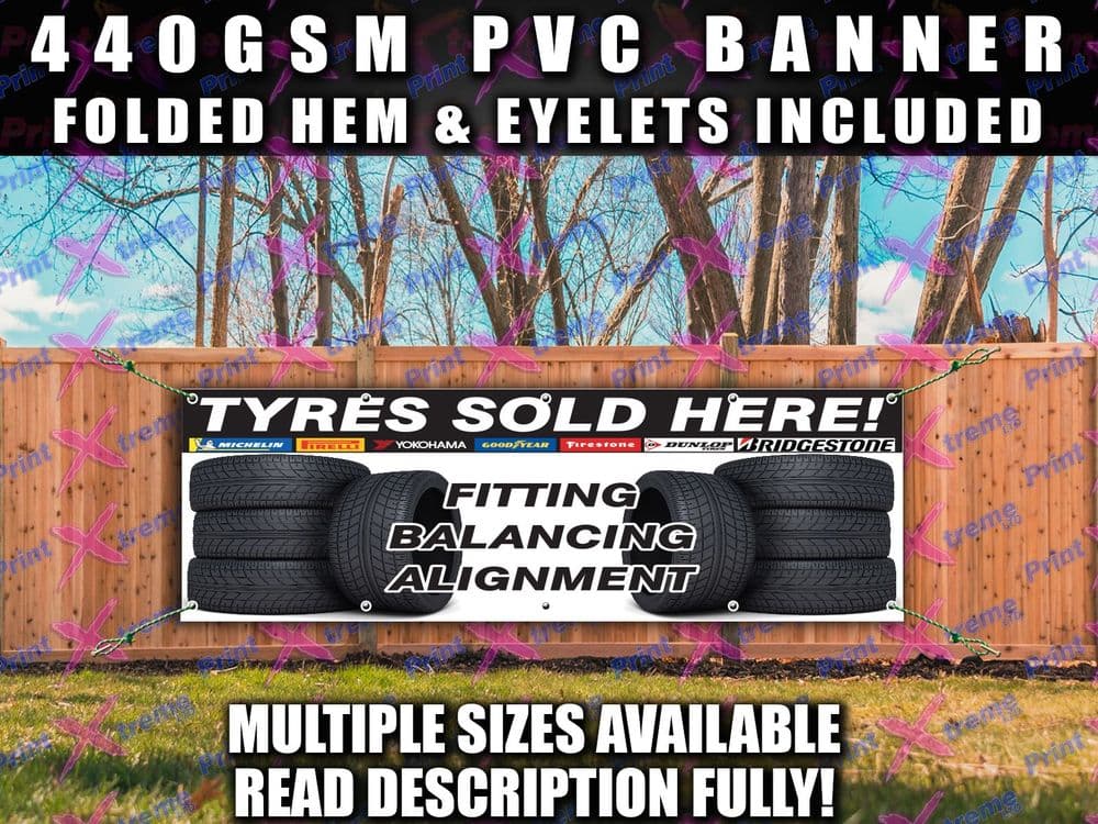 TYRE SHOP BANNER SIGN SIGNS Indoor Outdoor Garage Mechanic workshop PVC ...