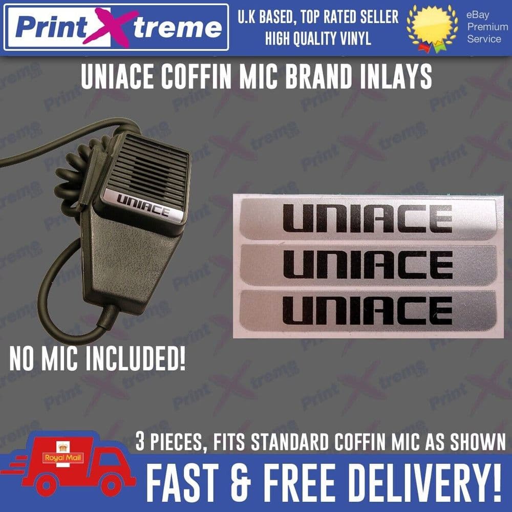 UNIACE cb radio COFFIN MIC INLAY STICKER Decal self adhesive NO MIC ...