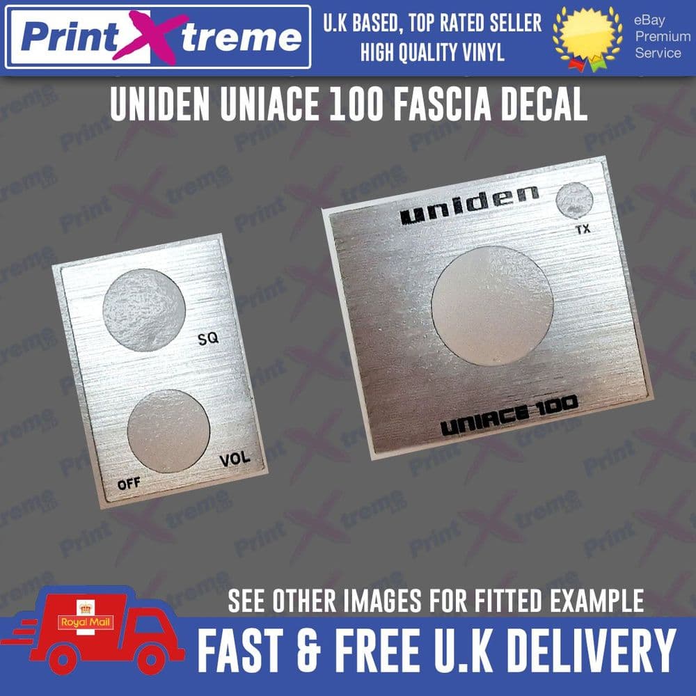 UNIDEN UNIACE 100 cb radio faceplate Decal Sticker bezel self adhesive