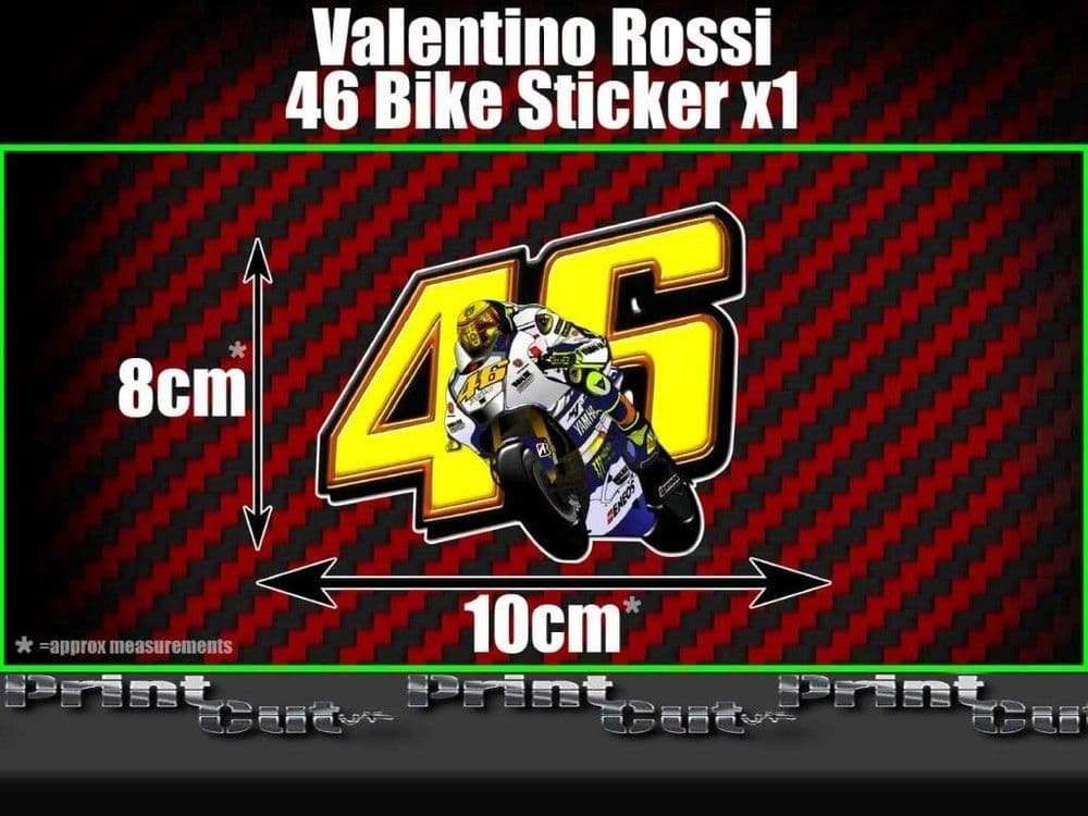 Valentino Rossi 46 bike Sticker X1 Moto GP The Doctor Fumi 46 vale ...