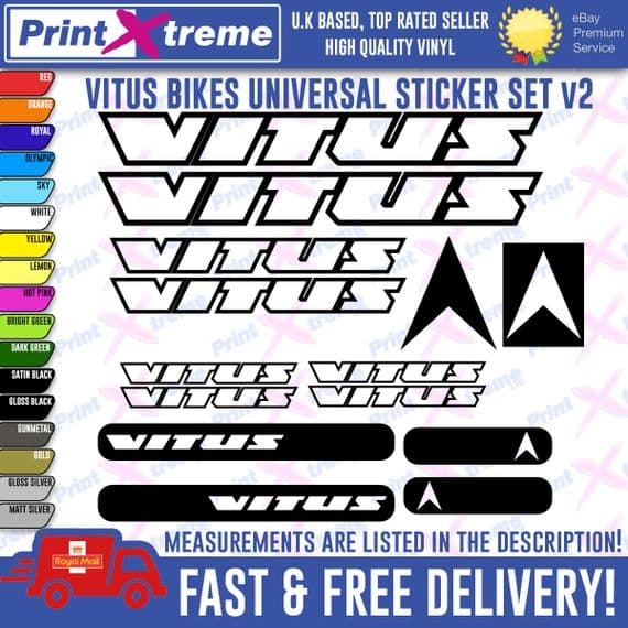 VITUS generic Vinyl Decals Stickers Mountain Bike Cycling Bmx HIGH ...