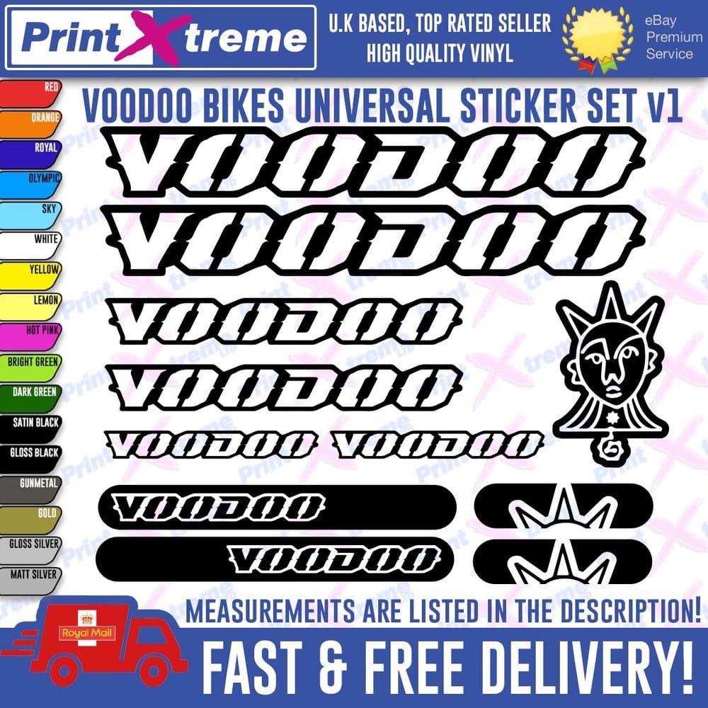 VOODOO BIKES Decal Stickers Vinyl Mountain Cycling MTB UNIVERSAL top ...