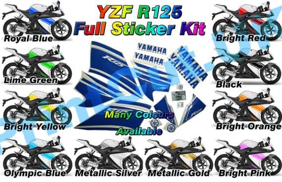YZF R125 Full Rep Decal / Sticker Pack YZFR125 2009 only