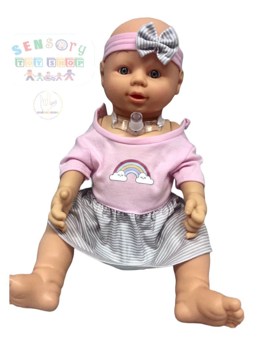 Doll with Tracheostomy Pink Clothing