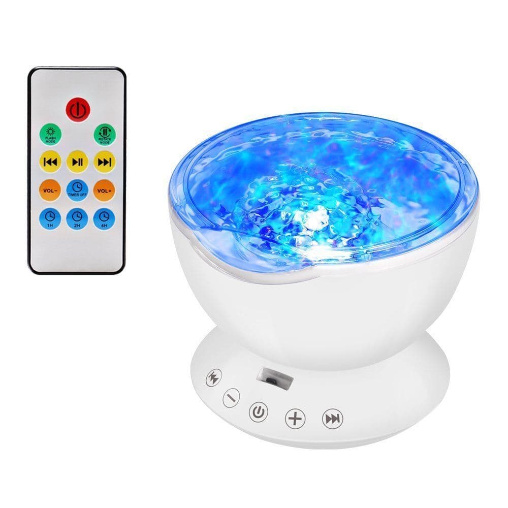 Ocean wave projector with sound and speaker