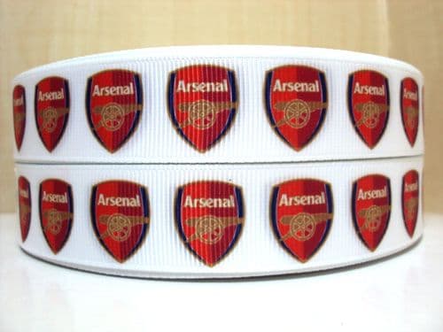 1 METRE OF ARSENAL FOOTBALL CLUB RIBBON SIZE 7/8s HEADBANDS BOWS HAIR CLIPS
