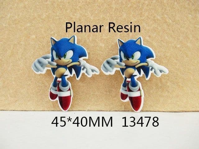 5 x 40mm SONIC THE HEDGEHOG LASER CUT FLAT BACK RESIN HEADBANDS HAIR ...