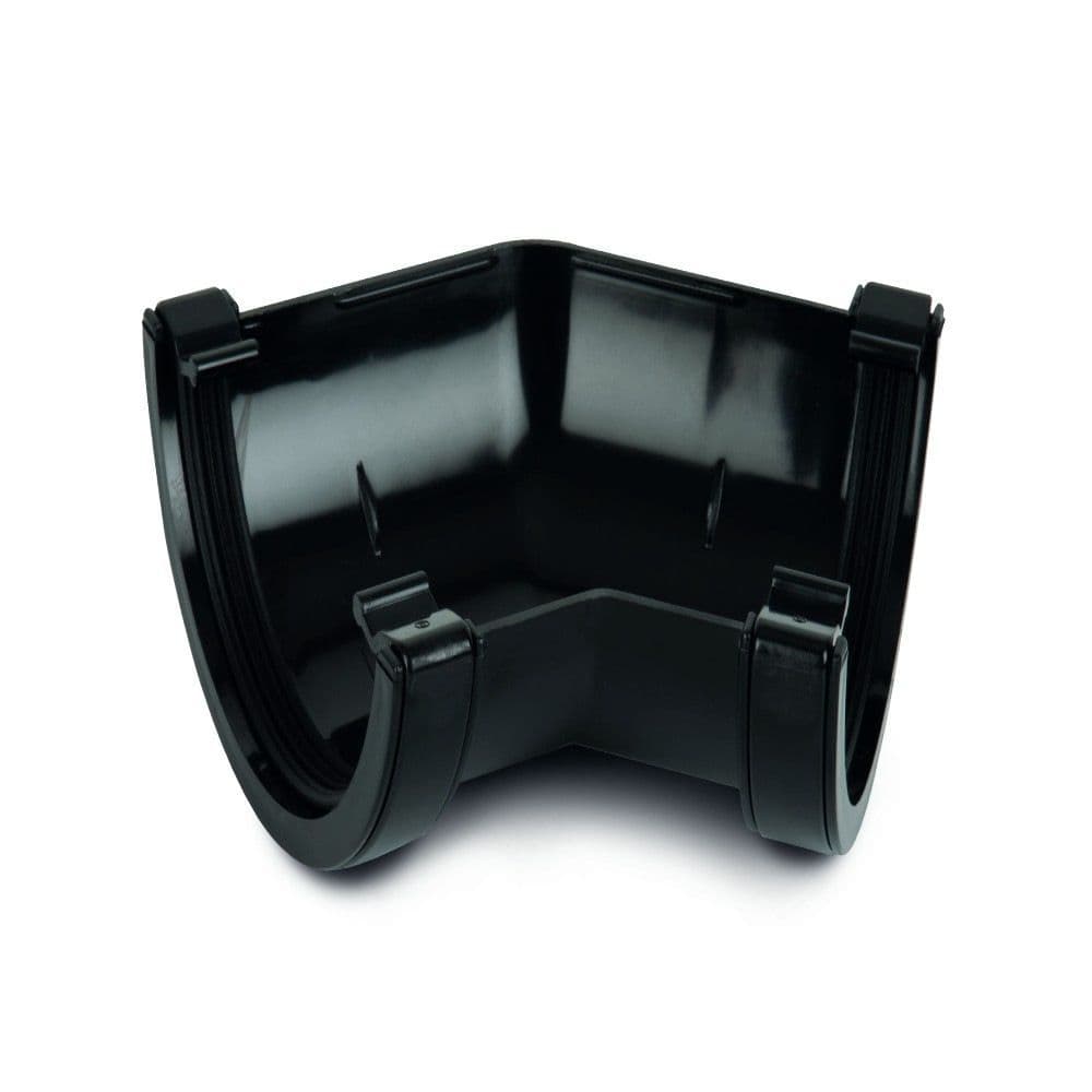 112mm 135 deg half round gutter black