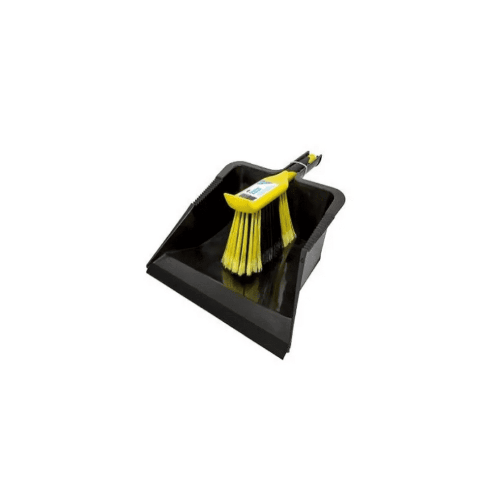 Bulldozer dust pan and brush