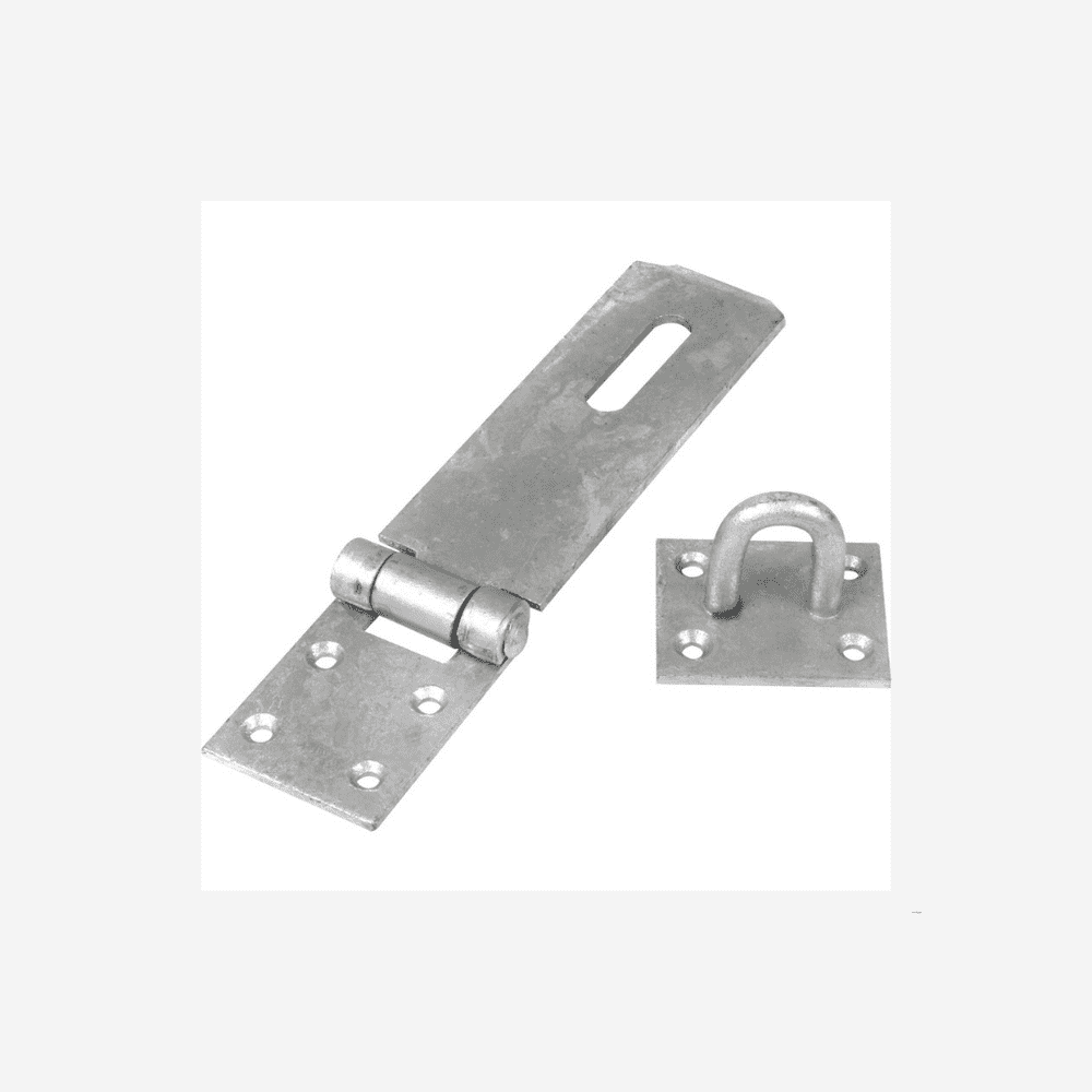 Galvanised hasp and staple 150mm