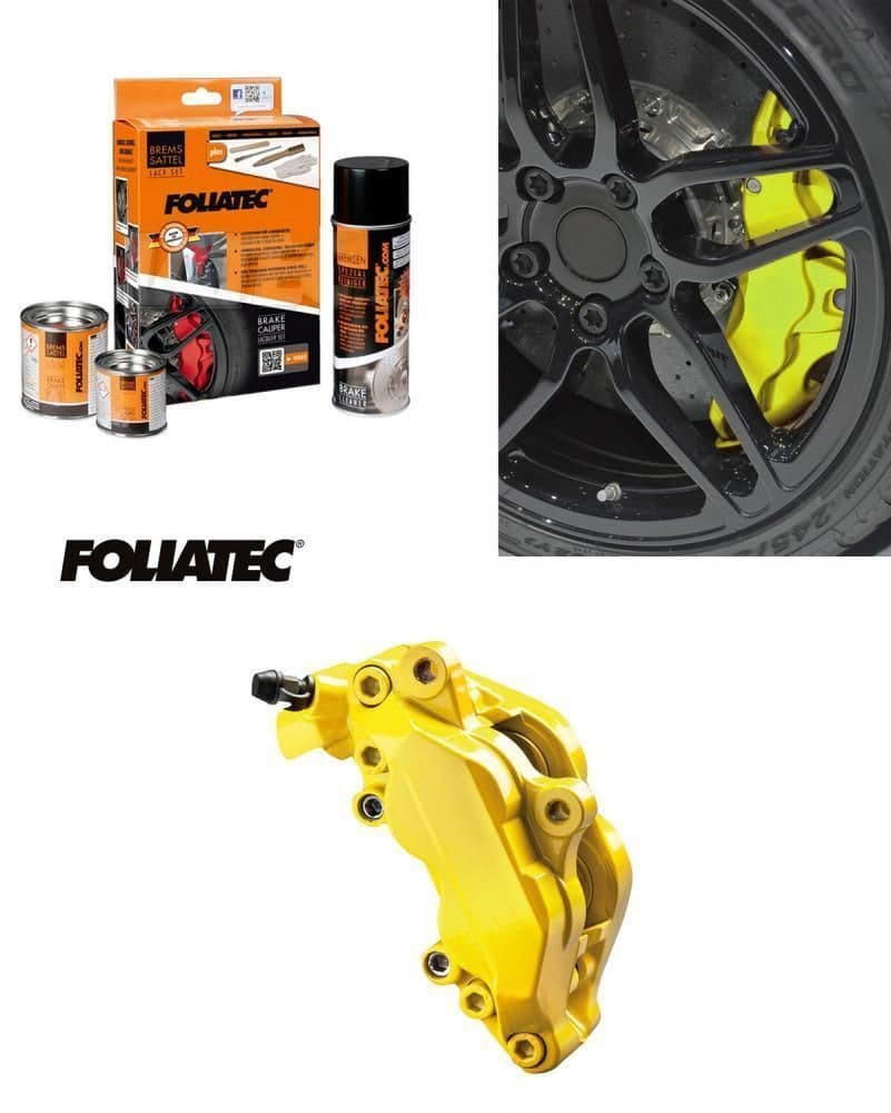 Foliatec Car Motorbike Brake Caliper Paint Kit Yellow Gloss Brush On ...