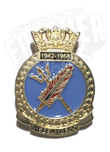 HMS Relentless lapel pin