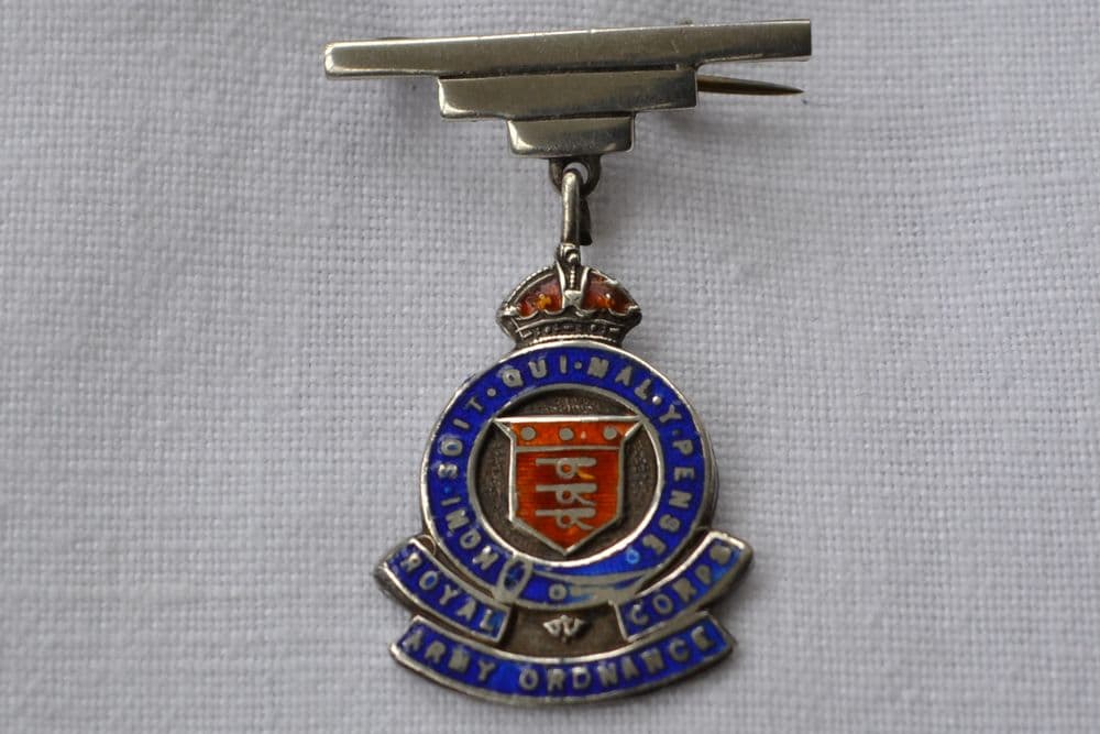 A Vintage Sweetheart Pin - Royal Army Ordnance Corps - Silver and ...