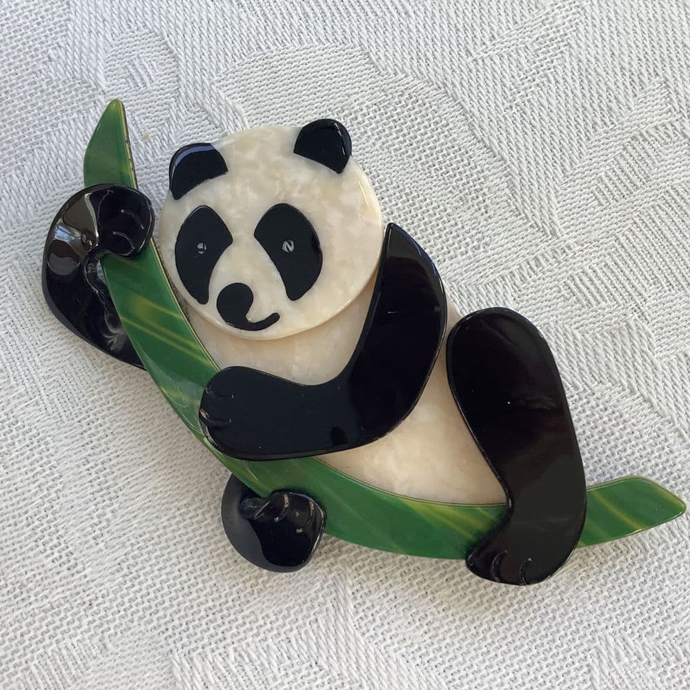 SOLD Iconic Panda Brooch by Designer Lea Stein Paris