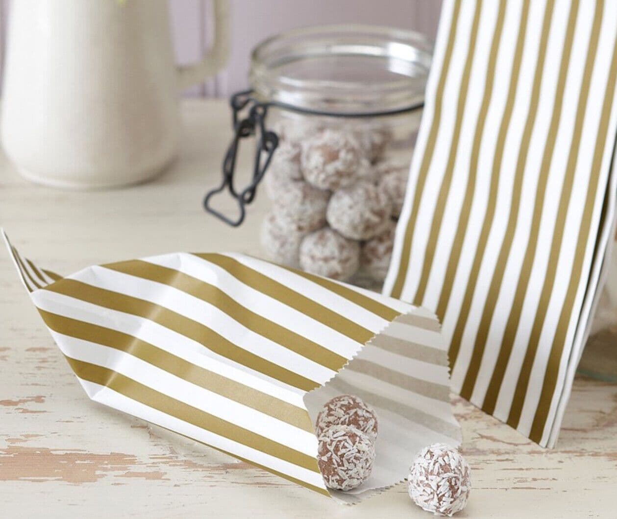CANDY STRIPE PAPER SWEET BAGS - 10" x 14"